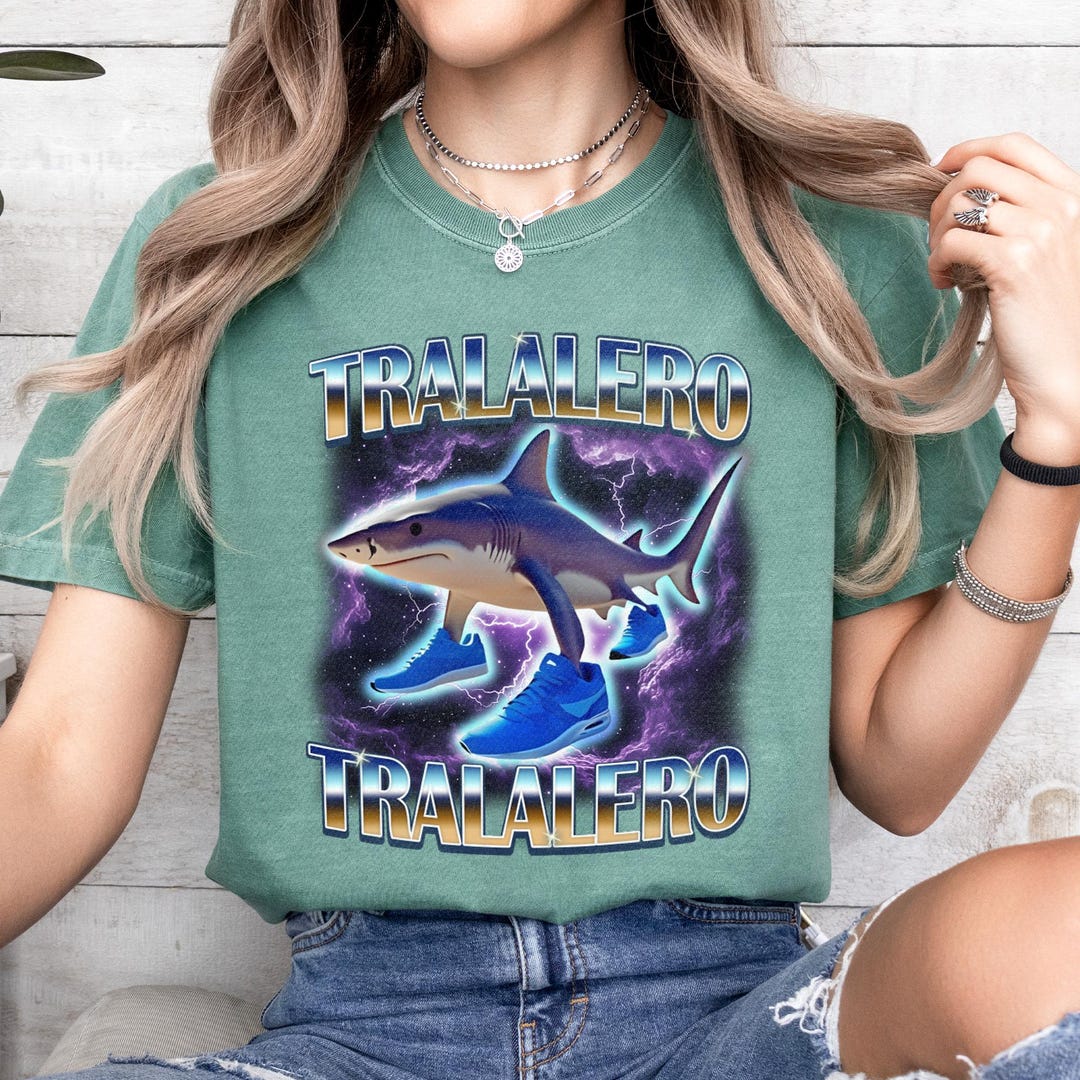 Funny Shark With Shoes Meme T-shirt - Bootleg Rap Tee - Etsy