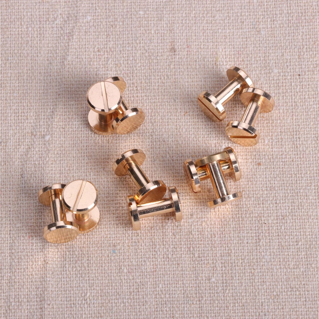 Solid Brass Screw Rivets Leather Fastener Studs, Thick & Sturdy 10mm ...