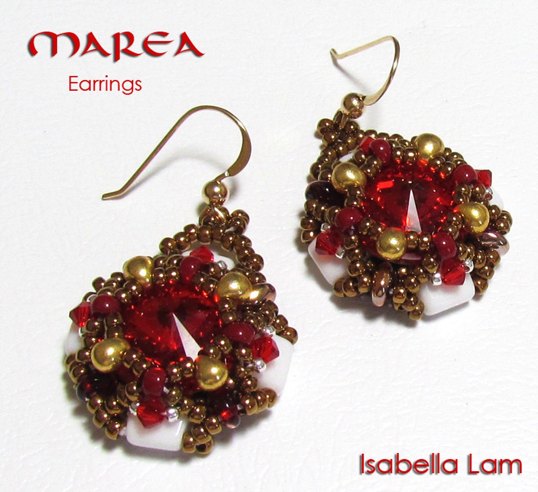 MAREA Czech Tilemates With Swarovski Rivoli and Superduo Earrings ...