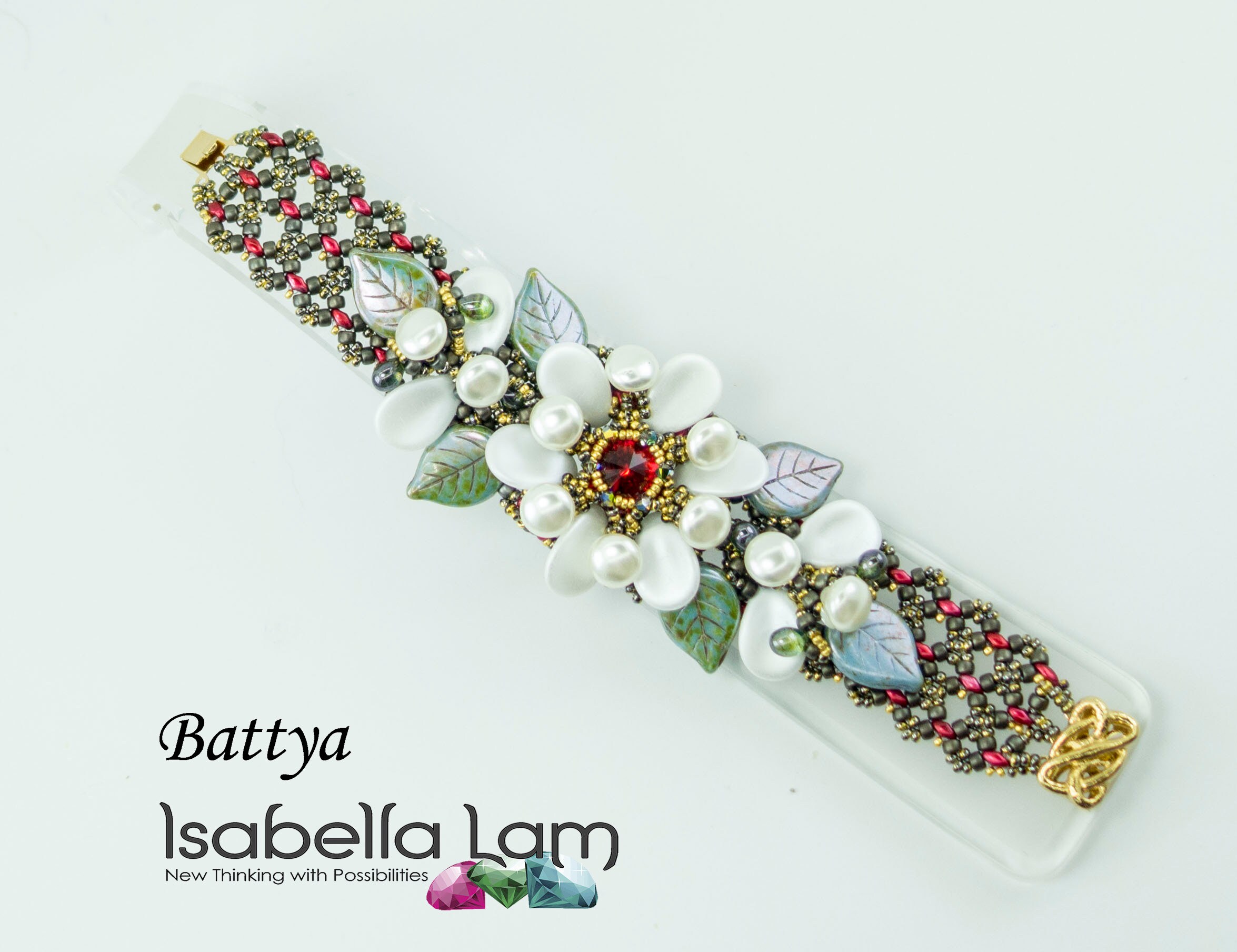 BATTYA Swarovski Rivoli Blooming Beadwork Bracelet DIY Beading - Etsy