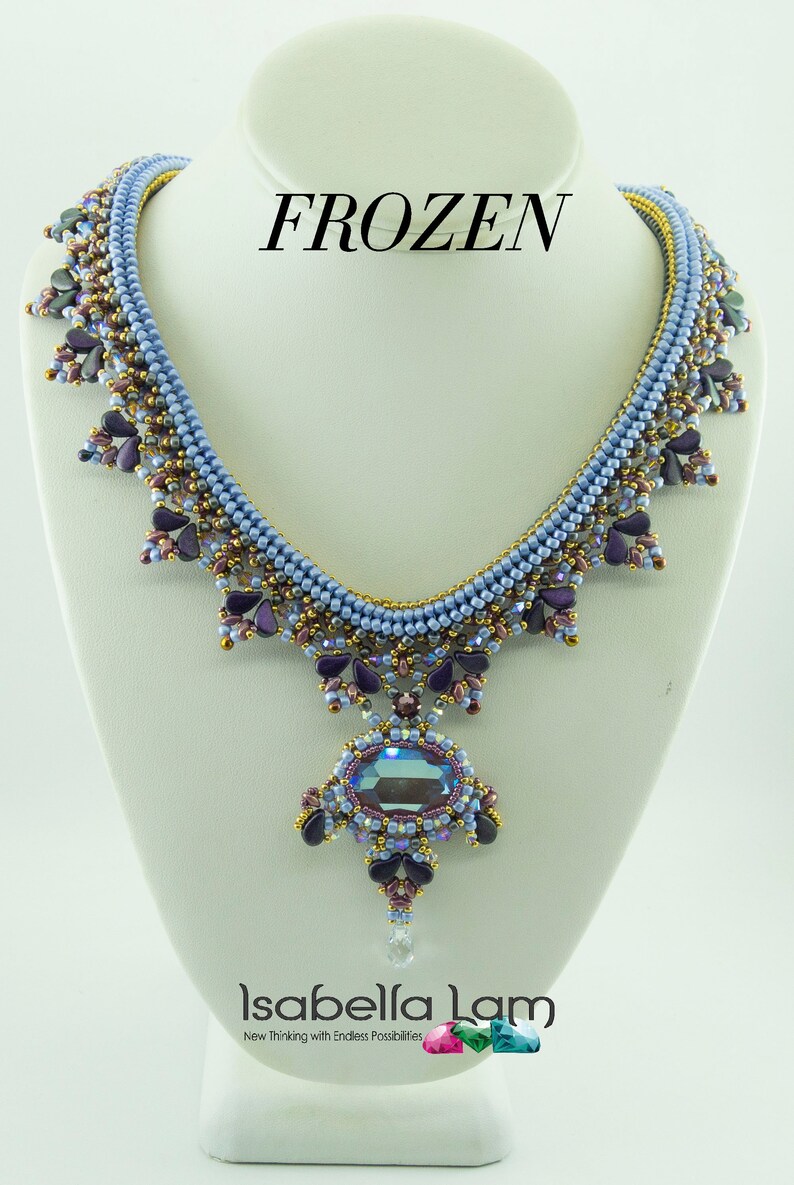 FROZEN Czech Paisley and Austrian Crystal Fancy Oval Stone Necklace ...