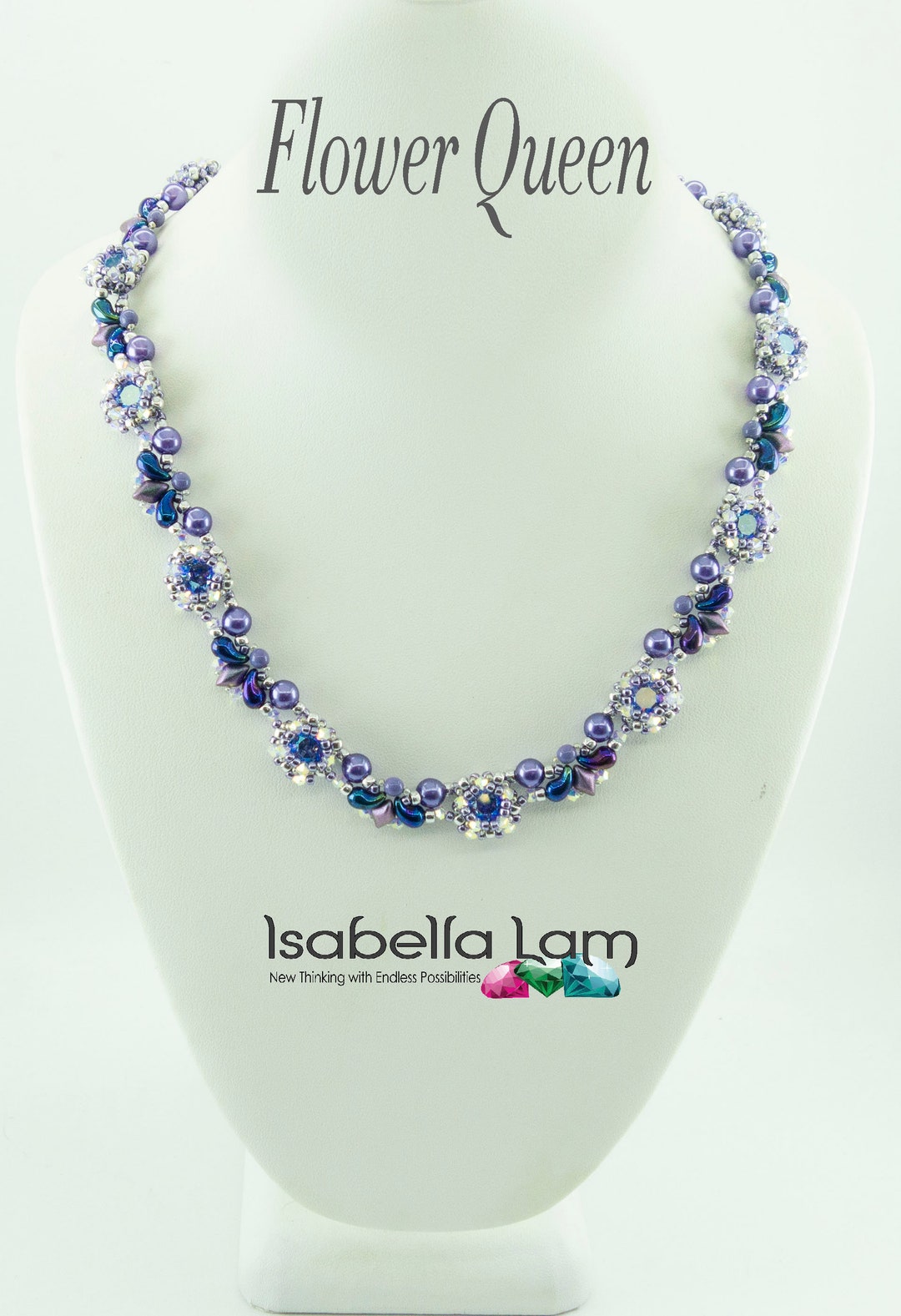 Flower Queen Zoliduo and Austrian Crystal Necklace Kit and Tutorial - Etsy