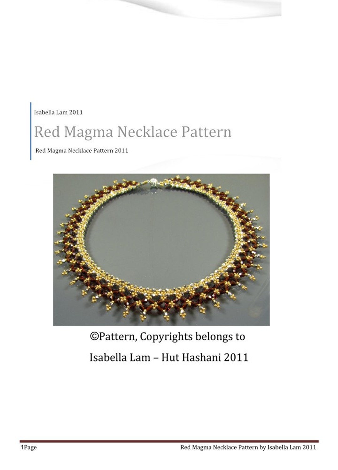 Red Magma Necklace Beading Tutorial PDF Pattern - Etsy