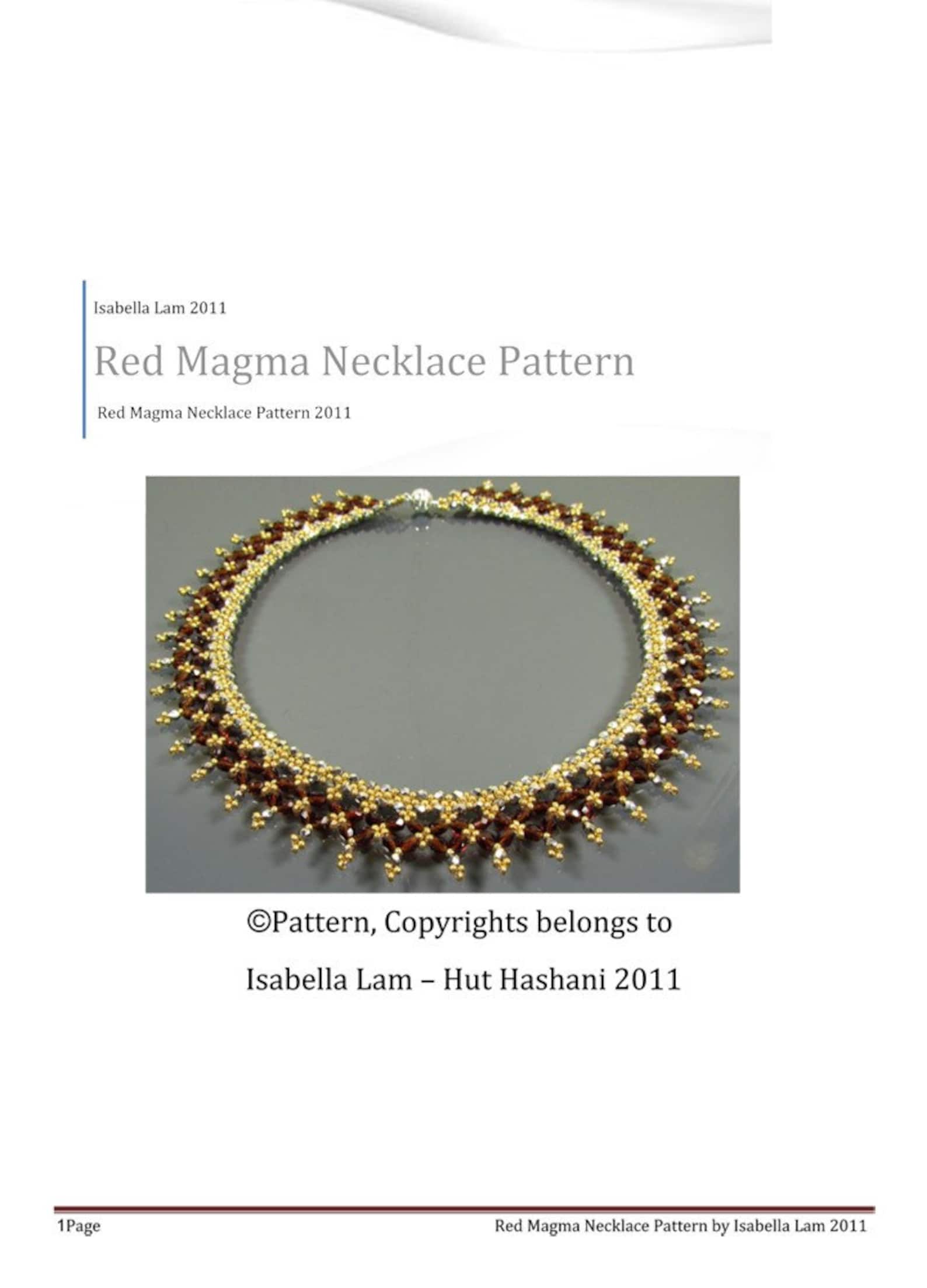 Red Magma Necklace Beading Tutorial PDF Pattern - Etsy