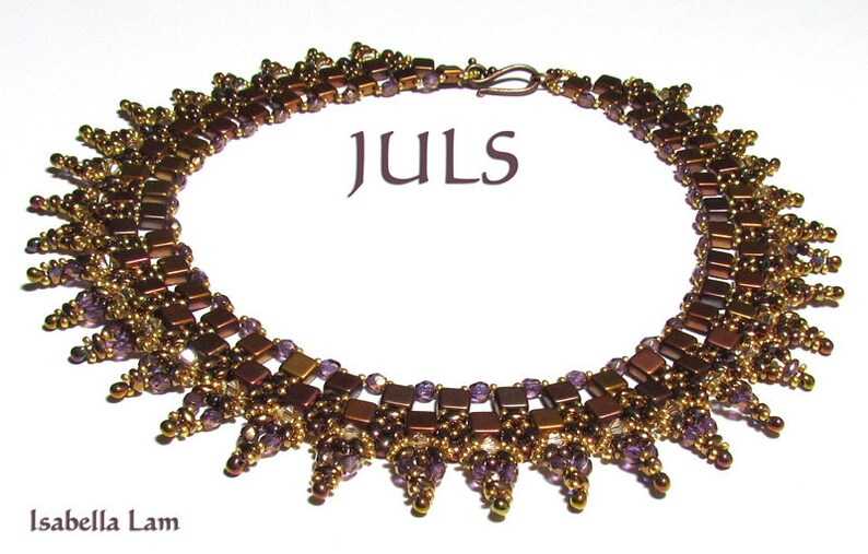 JULS Czechmates Swarovski Crystals and Superduo Beadwork Necklace ...
