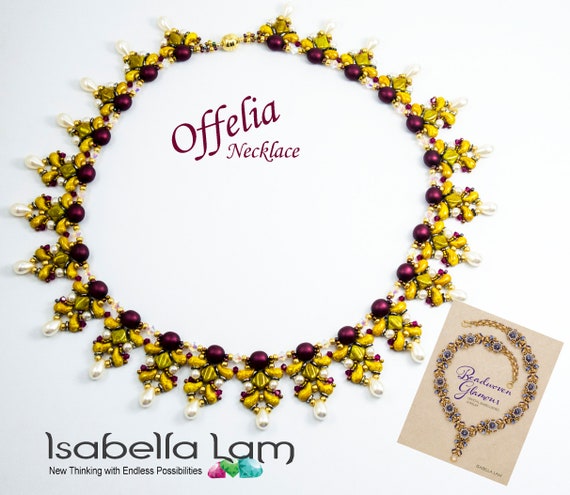 OFFELIA Necklace Beadwoven Glamour Crystal-embellished Jewelry - Etsy