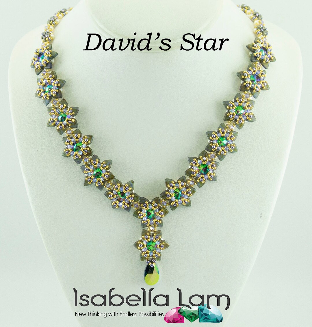 David's Star Beadwork Necklace DIY Beading Kit (instructions and ...