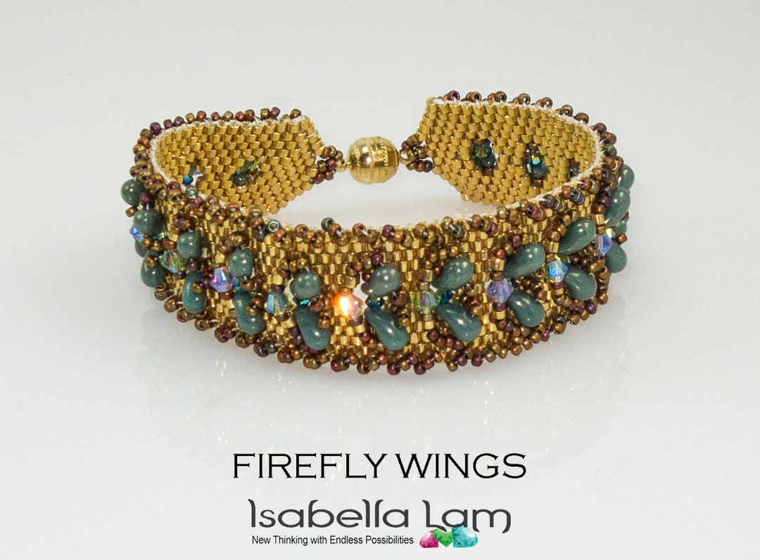 Firefly Wings Zoliduo and Swarovski Crystals Beadwork Bracelet DIY ...