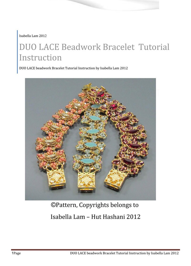 DUO Lace Superduo Beadwork Bracelet Pdf Tutorial Instructions for ...