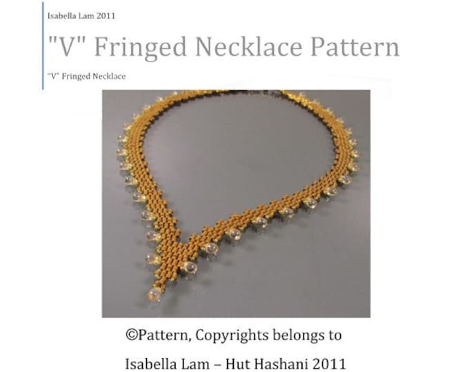 V Fringed Necklace PDF Bead Weaving Pattern Tutorial - Etsy