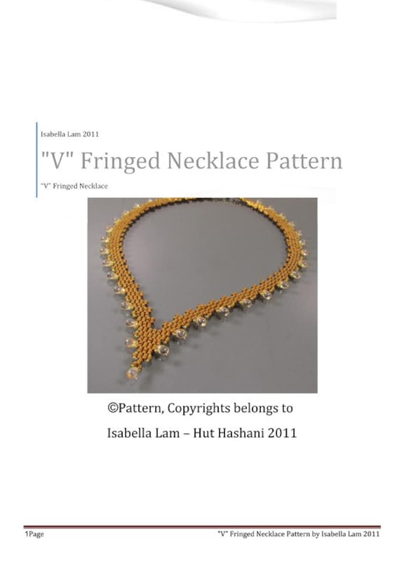 V Fringed Necklace PDF Bead Weaving Pattern Tutorial - Etsy
