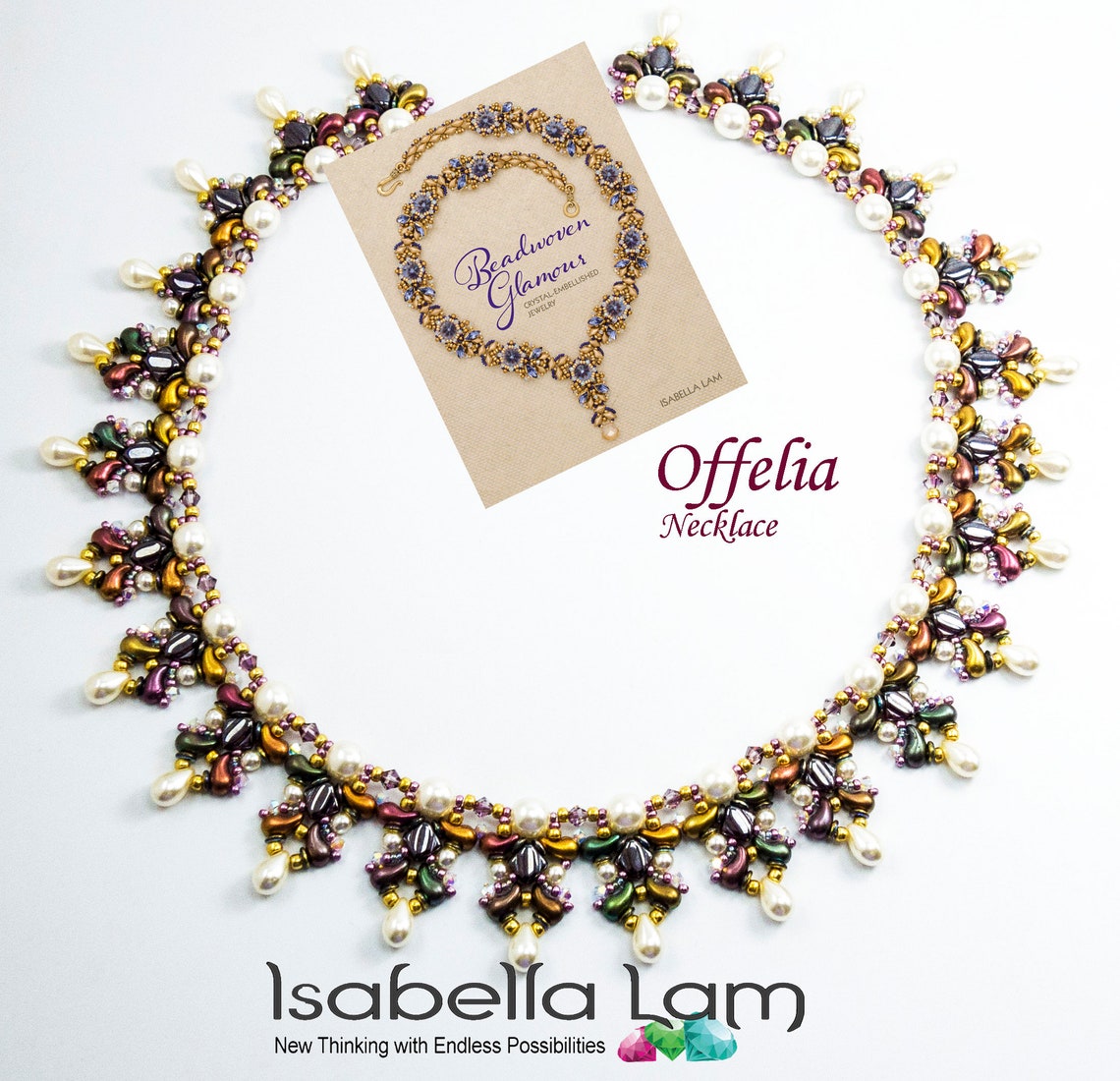 OFFELIA Necklace Beadwoven Glamour Crystal-embellished Jewelry - Etsy