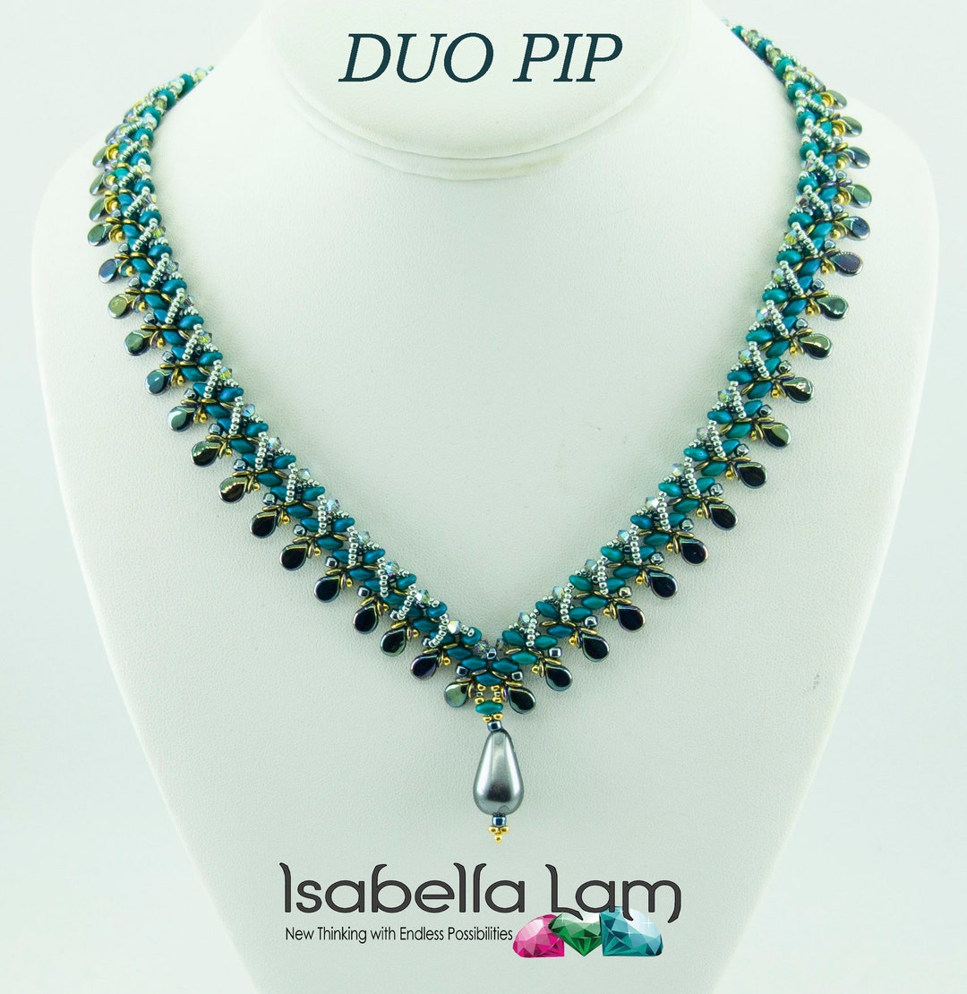 DUO PIP Superduo Beadwork Necklace Beading Kit (instruction and ...