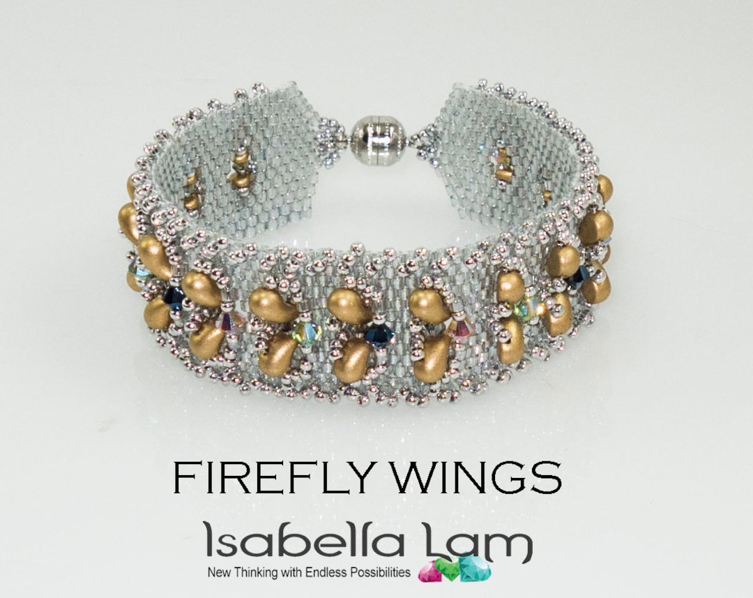 Firefly Wings Zoliduo and Swarovski Crystals Beadwork Bracelet DIY ...
