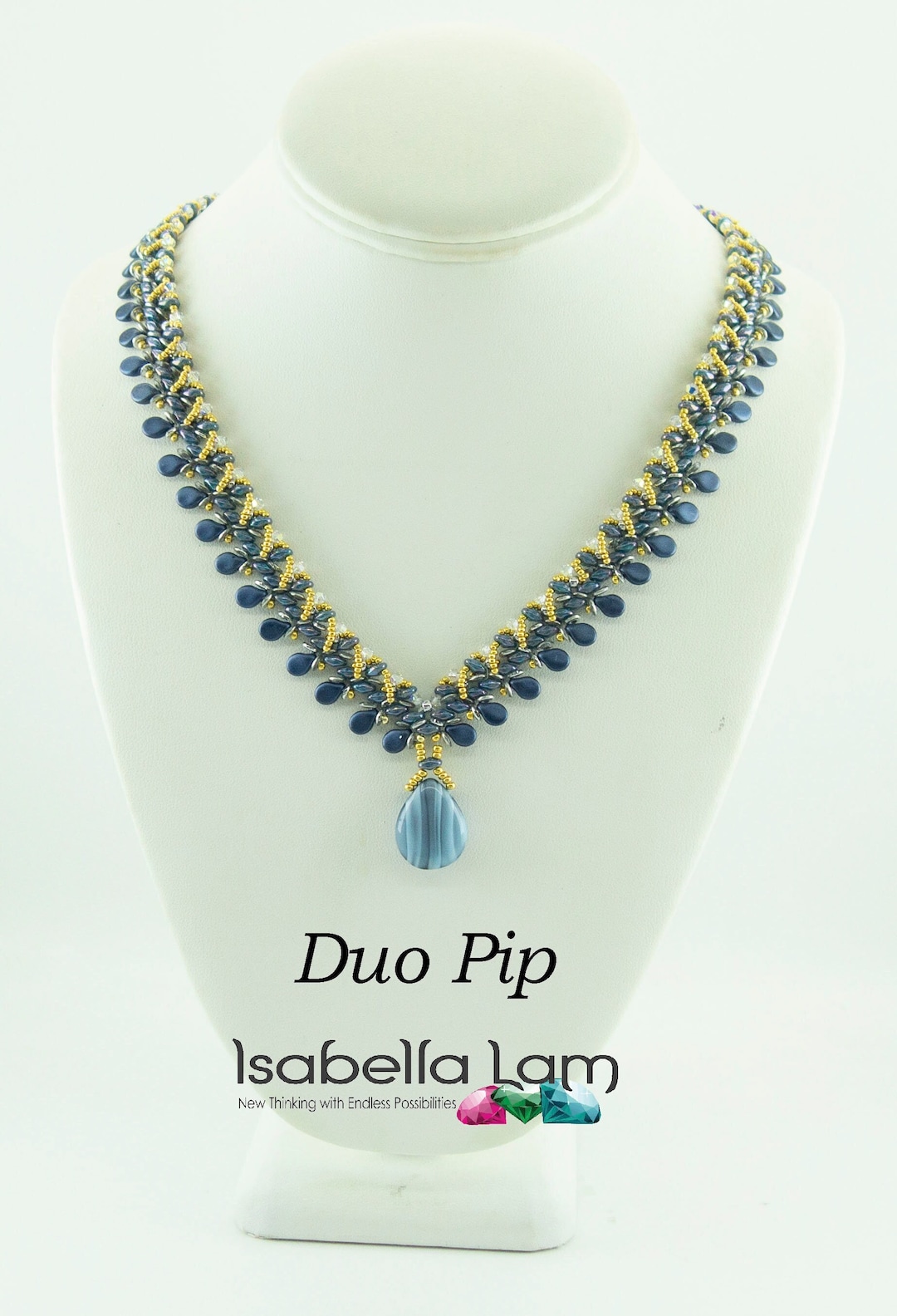 DUO PIP Superduo Beadwork Necklace Beading Kit (instruction and ...