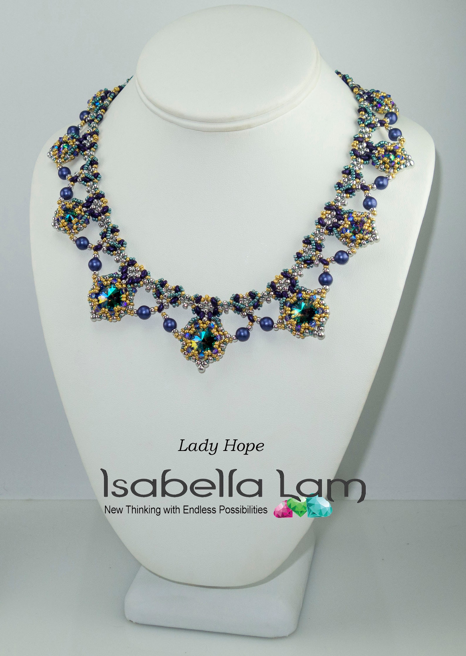 LADY HOPE Beadwork Necklace Pdf tutorial instructions for | Etsy