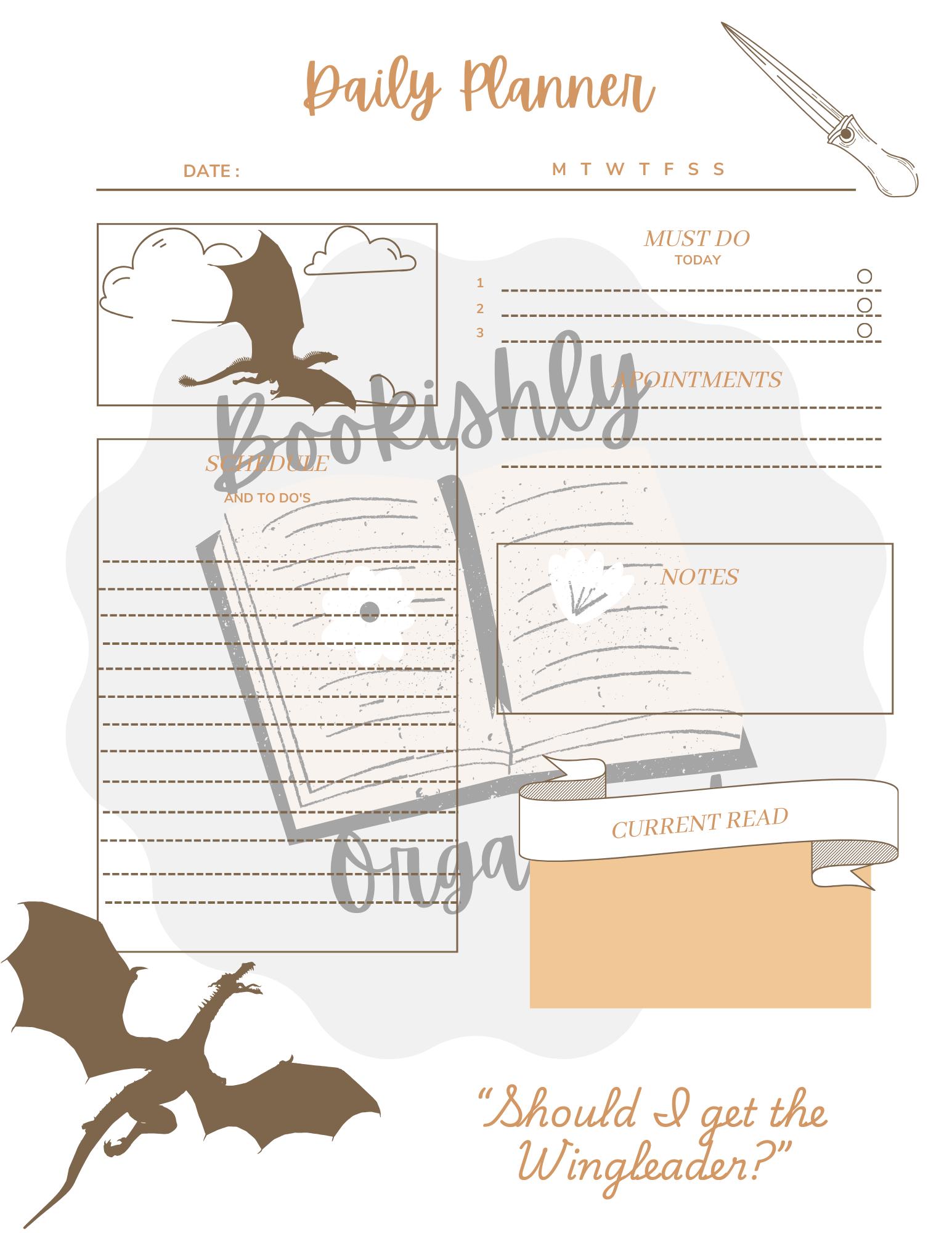 Fourth Wing Themed Planner Sheets - Etsy