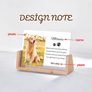 Custom Dog Photo Frame With Wood Base Personalized Display for 1-5 ...