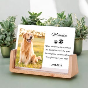 Custom Dog Photo Frame With Wood Base Personalized Display for 1-5 ...