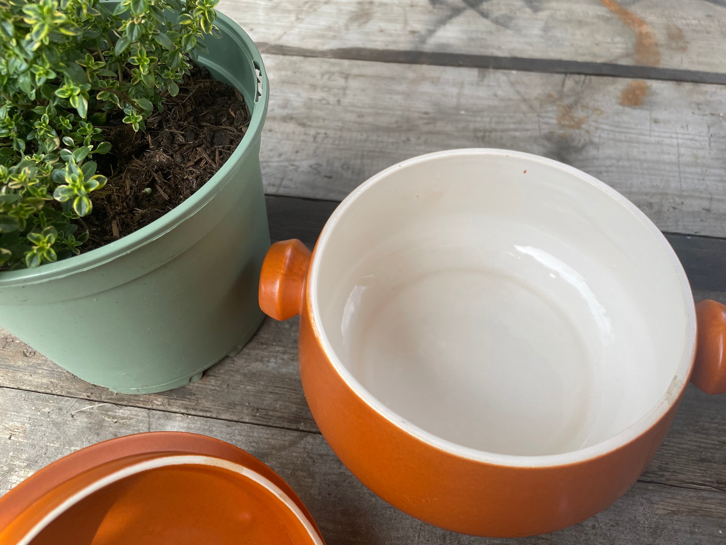 Honiton Pottery Terracotta Serving Bowl With Lid. - Etsy