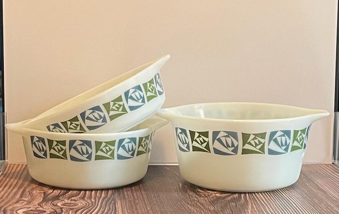 Vintage Pyrex Jaj Checkers Ovenproof Bowls - Etsy