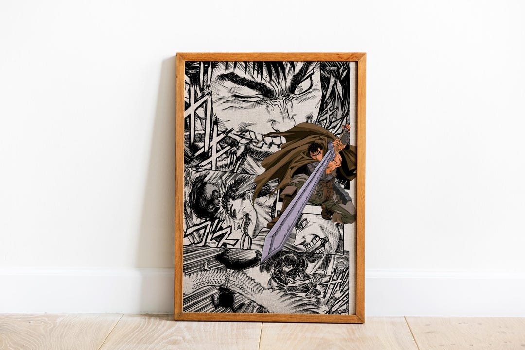 Berserk Poster, Guts Gift Poster, Anime Lover Gift Idea, Anime Canvas ...