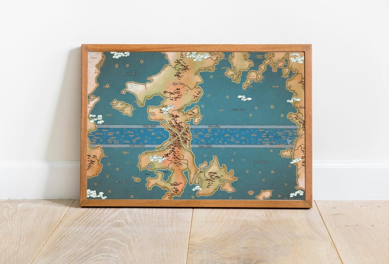 Anime One Piece World Map, Canvas Map, World Map, Canvas Scroll ...