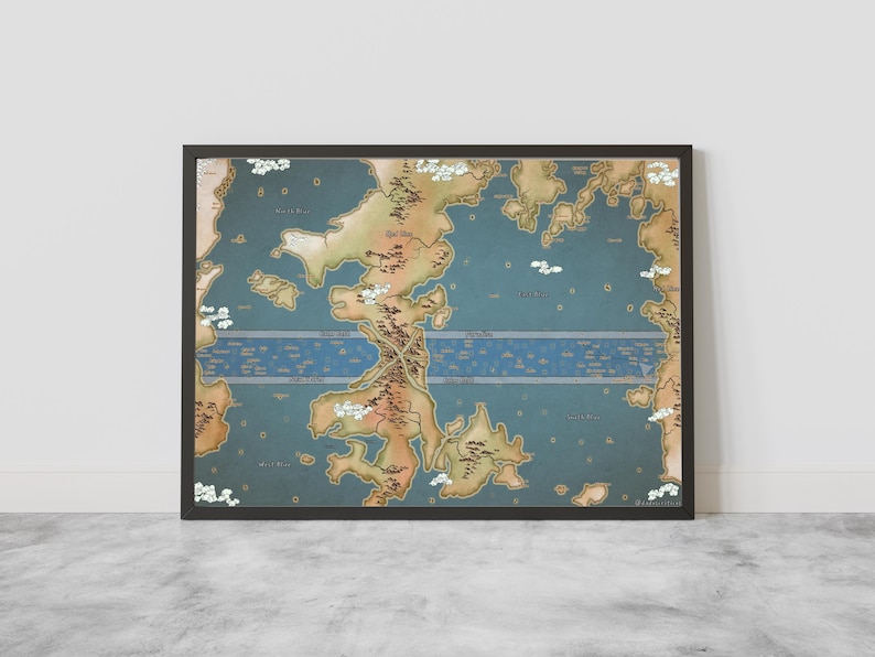 Anime One Piece World Map, Canvas Map, World Map, Canvas Scroll ...