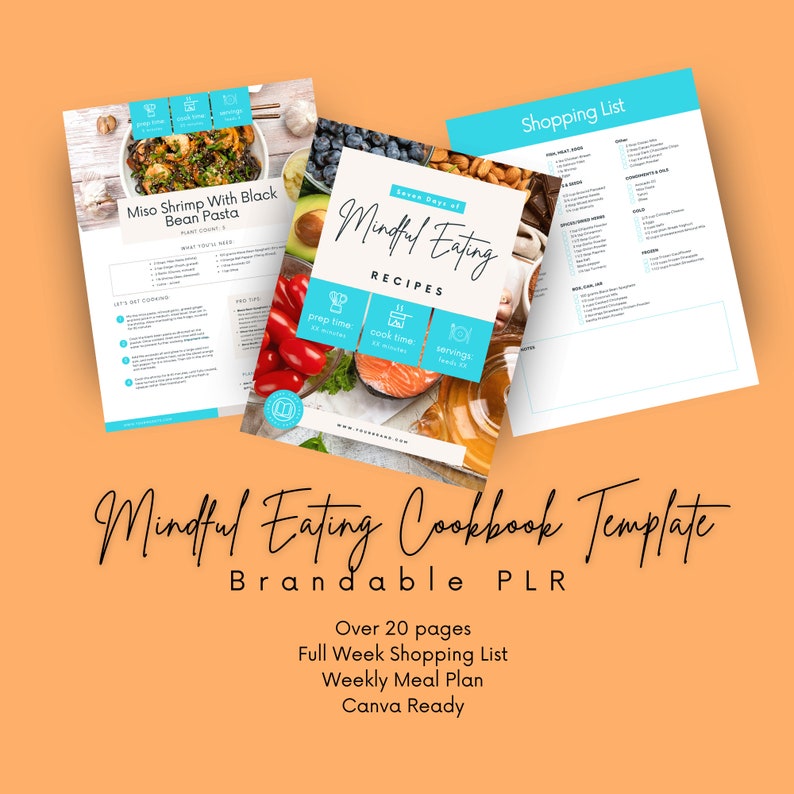 Mindful Eating Cookbook Template PLR - Etsy
