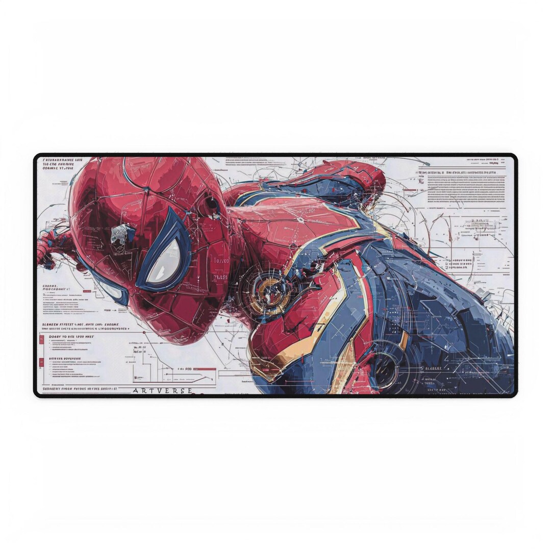Spider-man Blueprint Desk Mat | Gaming Mouse Pad, XXL Desk Mat - Etsy