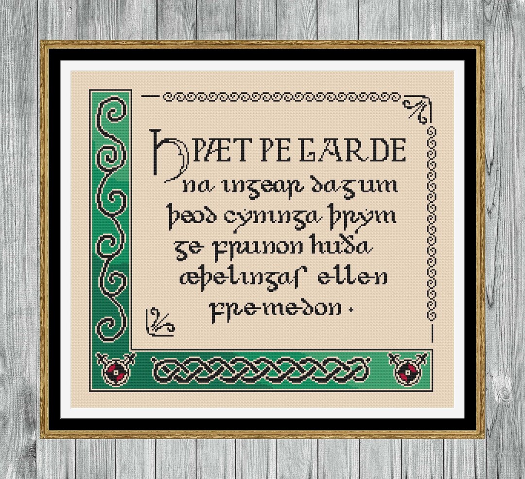 Beowulf Quote Cross Stitch Pattern | PDF and Pattern Keeper Instant ...