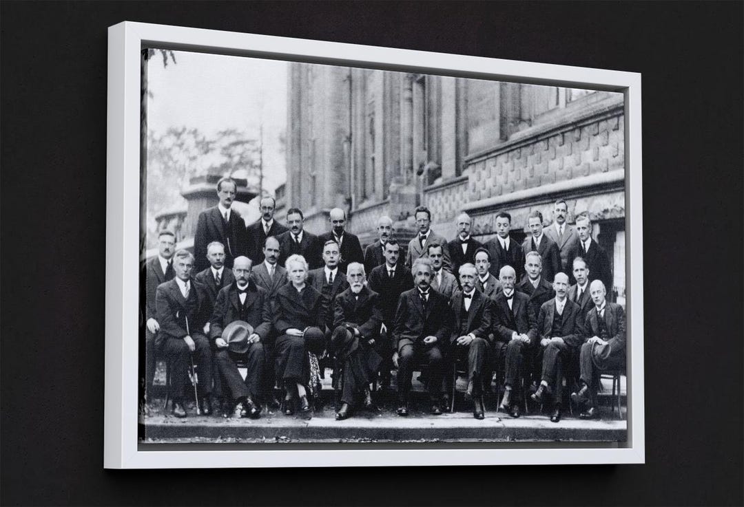 Solvay Conference 1927 Poster With Names, Einstein, Curie, Schrödinger ...