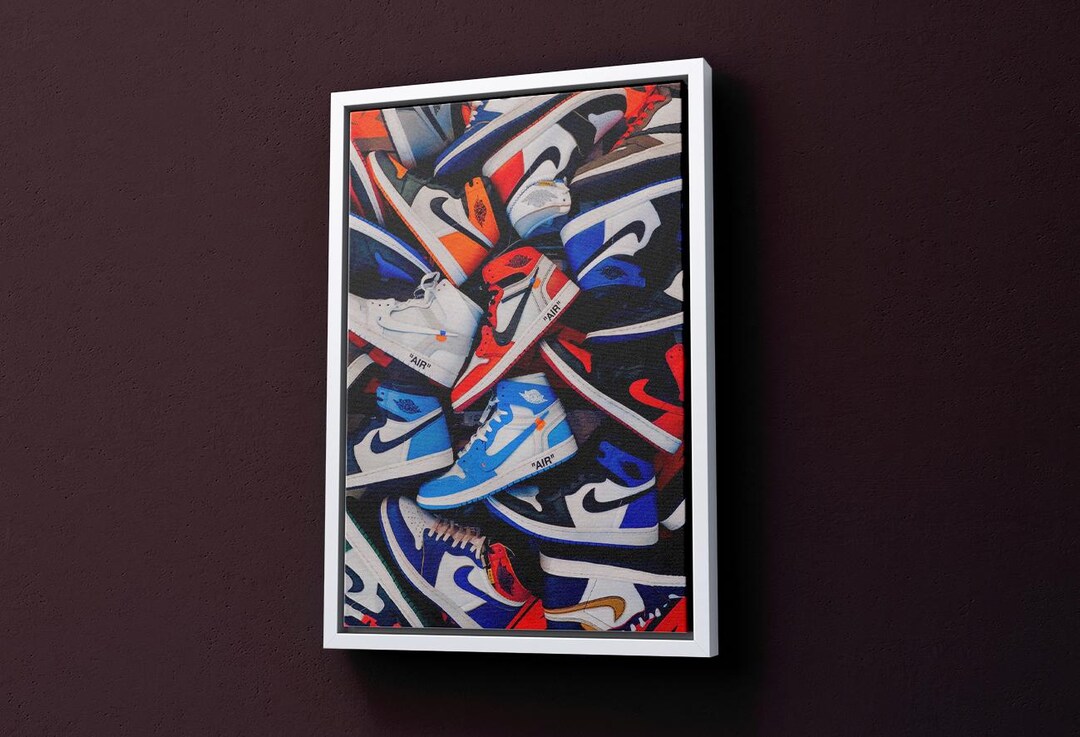 Air Jordan Sneaker Canvas Wall Art, Jordan Shoes Print Canvas, Air ...