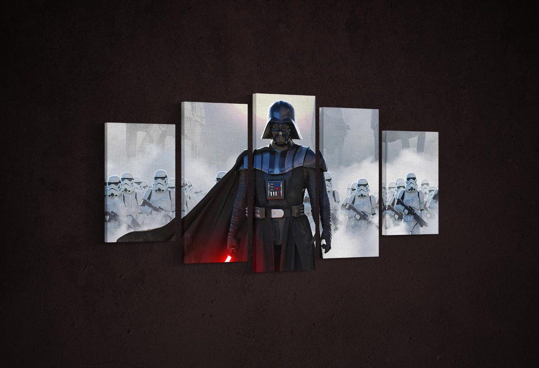 Darth Vader Ready to Hang Canvas, Star Wars Black and Red Art, Darth ...