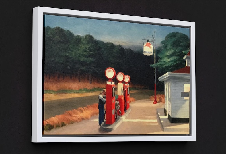 Edward Hopper Gas Station Canvas Wall Art, American Gas Station Print ...