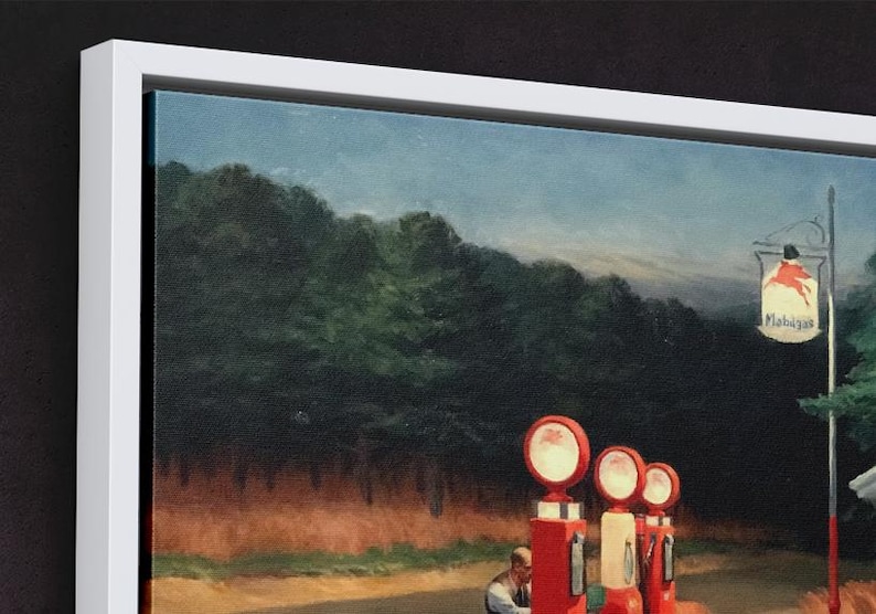 Edward Hopper Gas Station Canvas Wall Art, American Gas Station Print ...