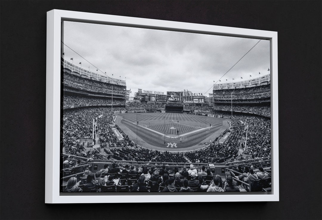 Yankee Stadium Black White Print, Yankees Baseball Canvas, New York ...