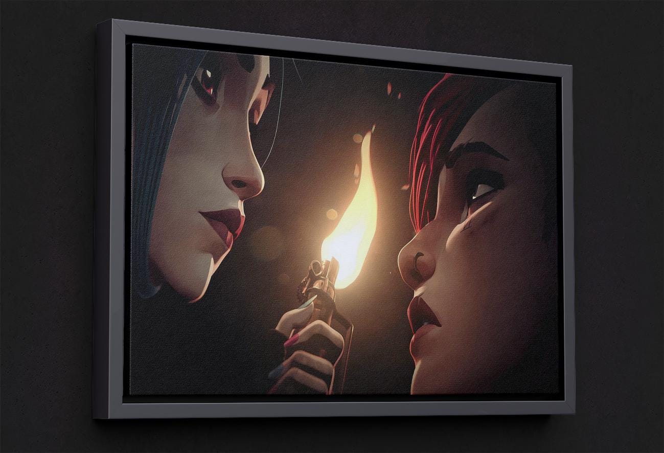 League of Legends Jinx and Vi, Arcane Poster Print, Wall Decor, Wall ...