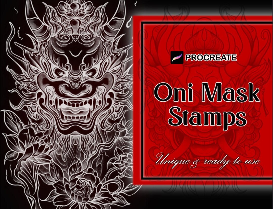 ONI Mask Digital Stamp Brush Set 24 Tattoo Stencil Brushes for Tattoo ...