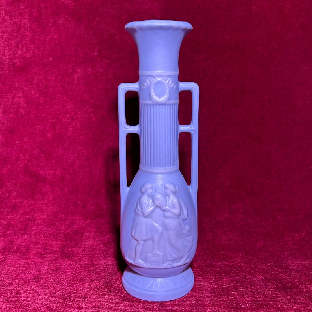 Vintage Light Blue Wedgewood Style Jasperware Vase - Etsy