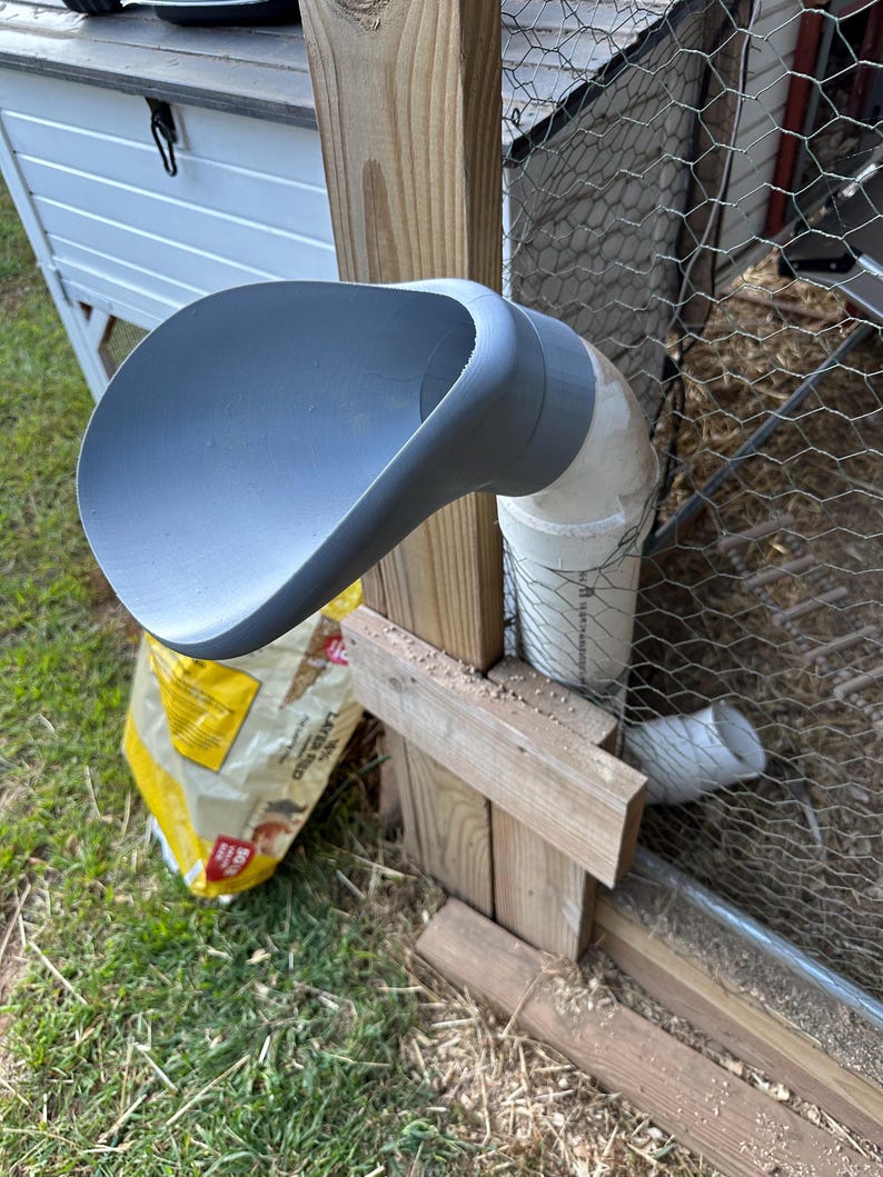 Chicken Feeder Fill Attachment Animal Duck Farm 4 PVC Straight 45degree ...