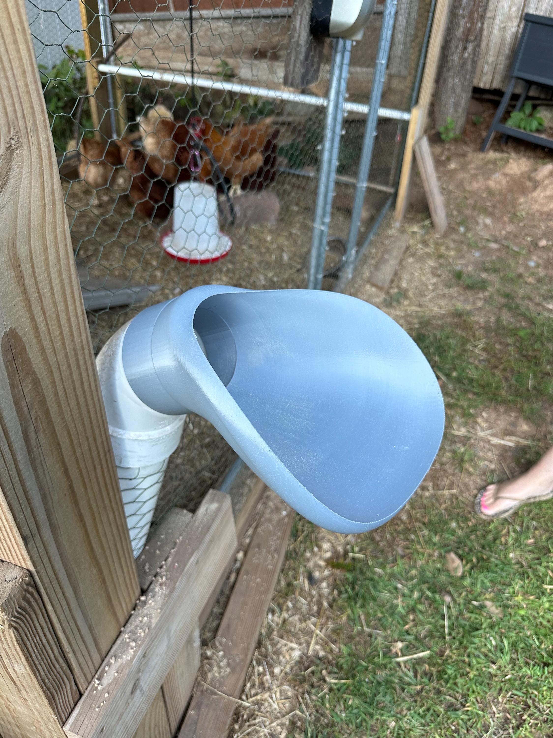 Chicken Feeder Fill Attachment Animal Duck Farm 4 PVC Straight 45degree ...