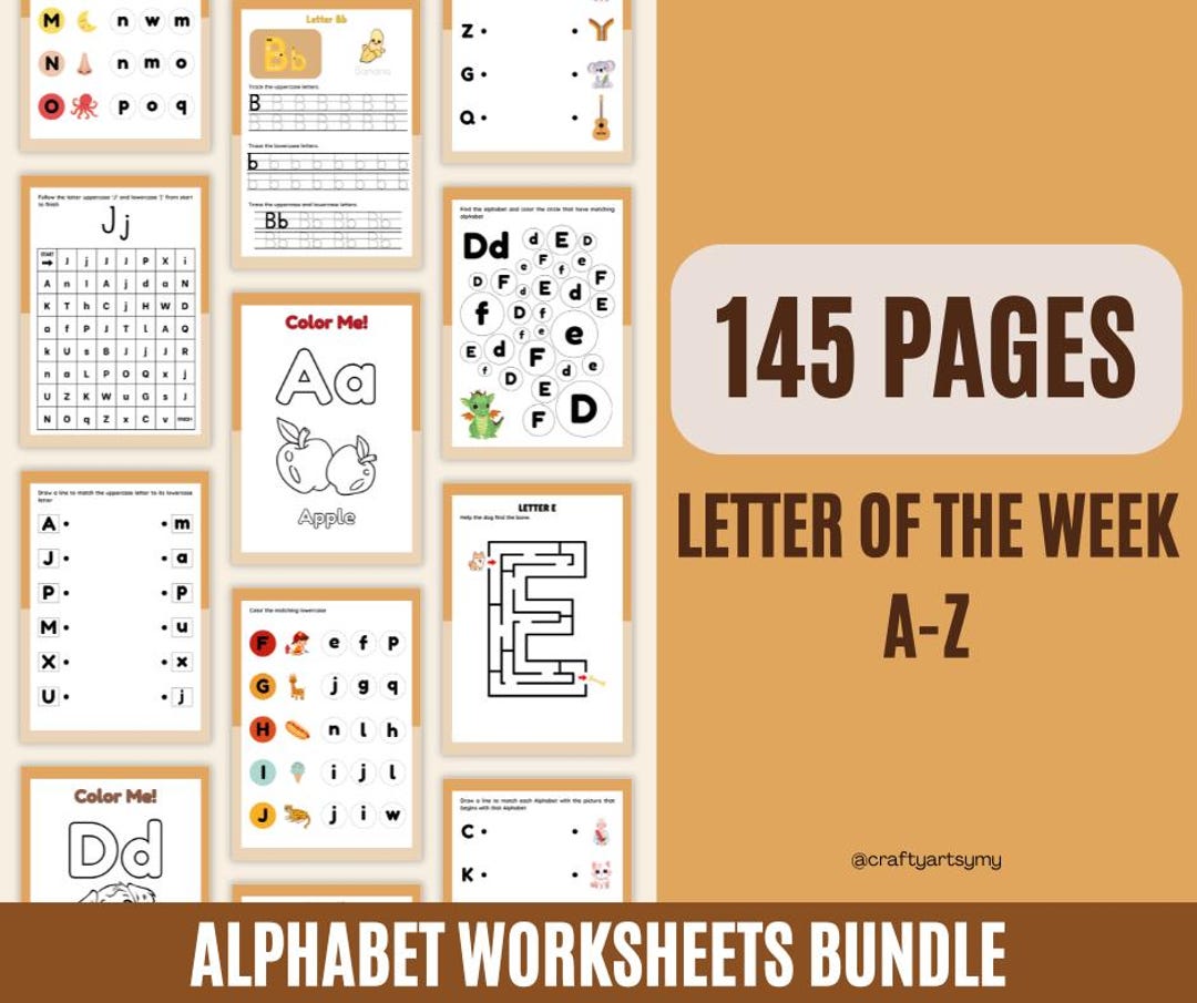 Letter of the Week Worksheets, Tracing Coloring Homeschool, Toddler ...