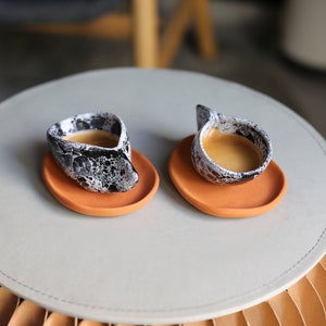 Egloo – Ceramic Espresso Cups Whith Saucer, Handcrafted in Ceramic, Set ...