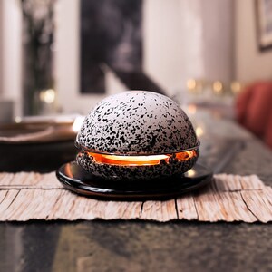 Egloo Splashed Black – Handmade Ceramic Oil Burner for Essential Oils ...