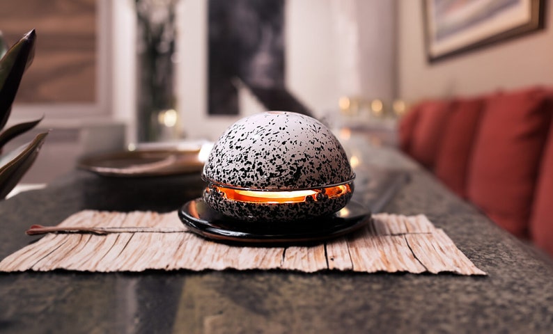 Egloo Splashed Black – Handmade Ceramic Oil Burner for Essential Oils ...