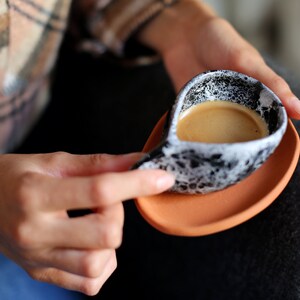 Egloo – Ceramic Espresso Cups Whith Saucer, Handcrafted in Ceramic, Set ...