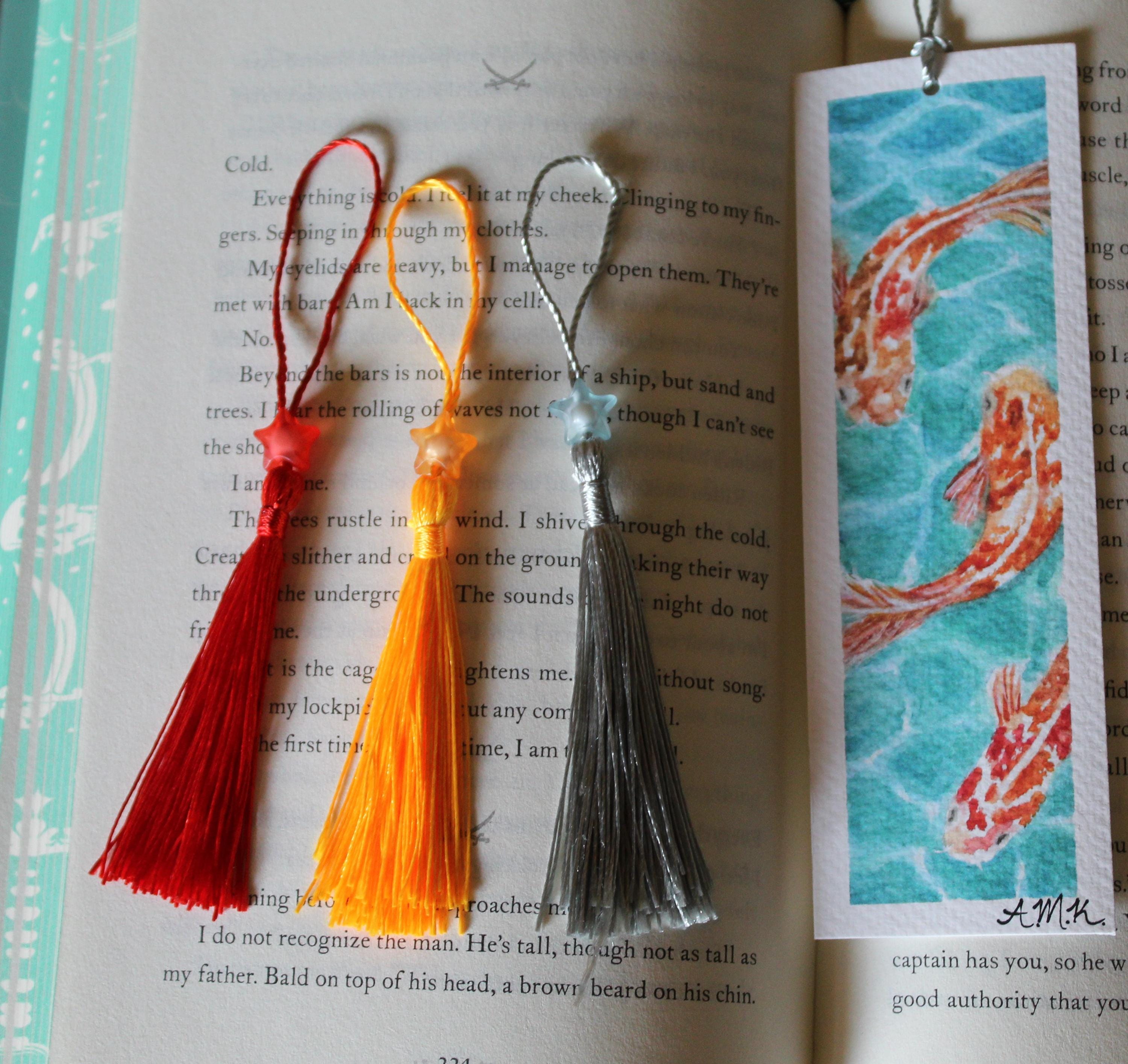 Koi Fish Painted Bookmark - Etsy
