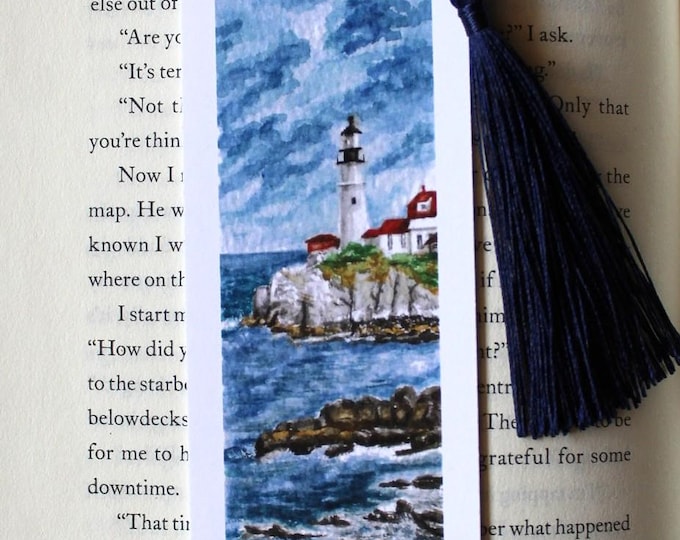 Lighthouse Painted Bookmark - Etsy