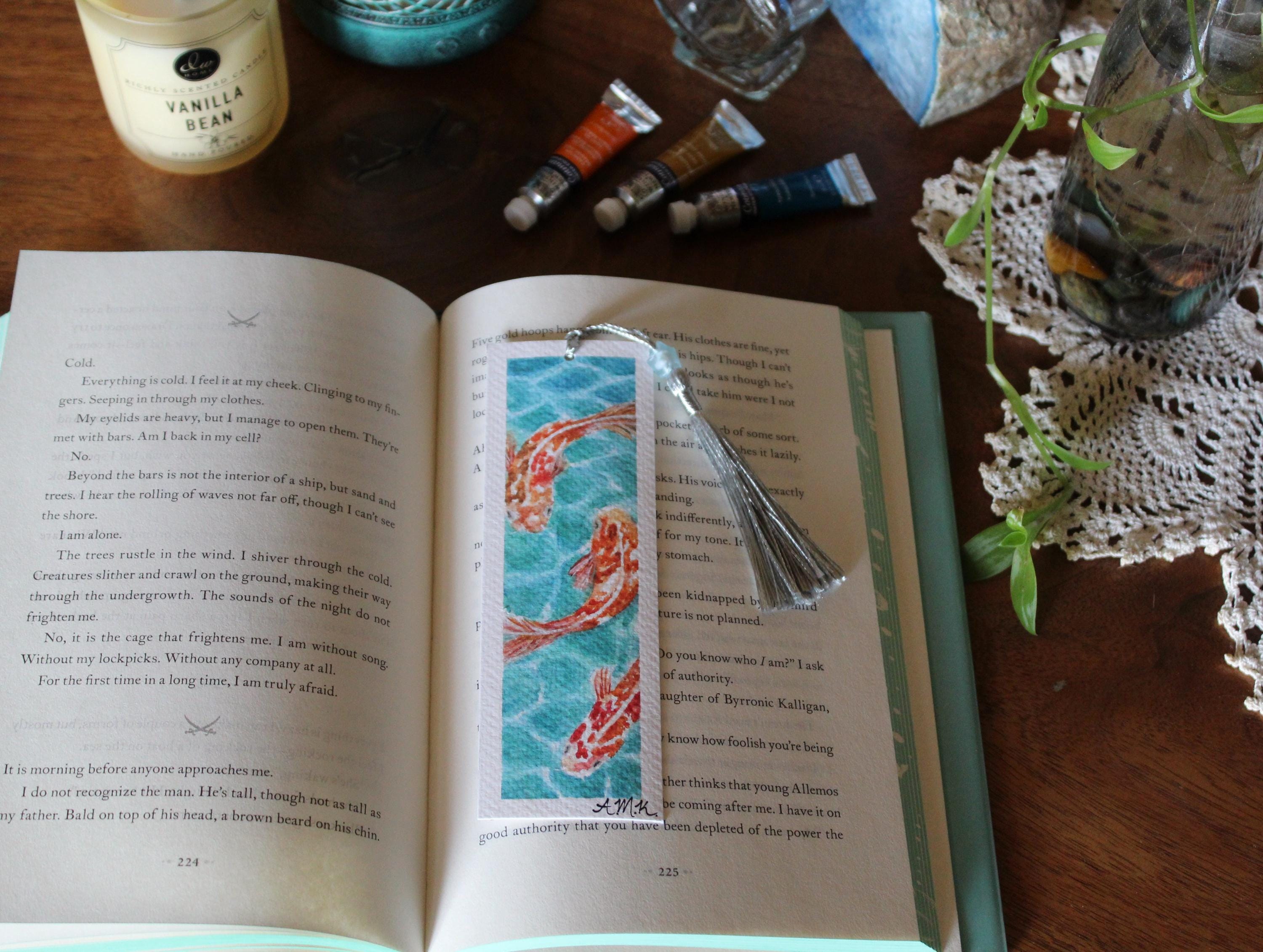 Koi Fish Painted Bookmark - Etsy